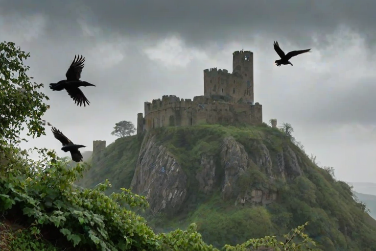 Majestic Castle Perched on a Hill Under Dramatic Cloudy Skies