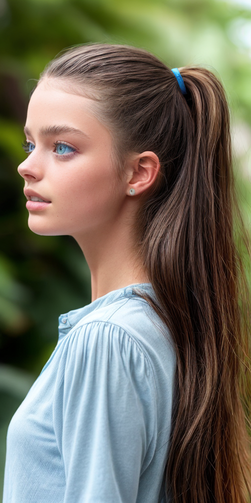 Side view of Meika woollard face close up