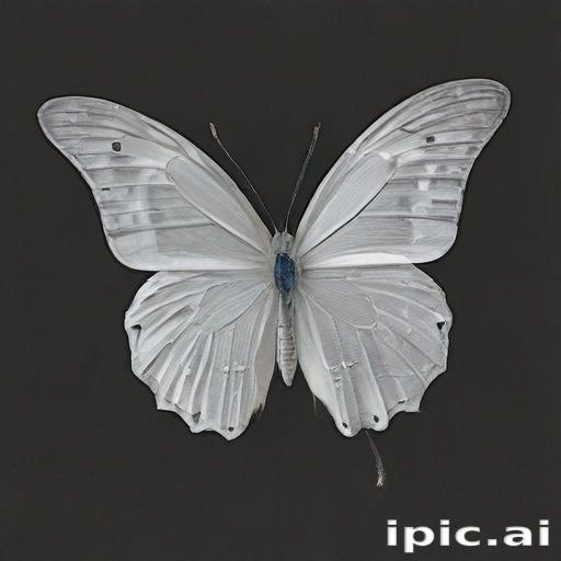 Delicate White Butterfly Displayed Against a Dark Background for ...