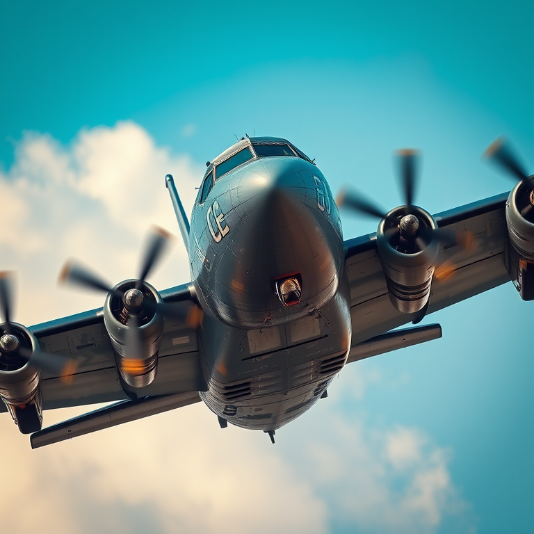 Majestic Aircraft Soaring Through the Clear Blue Sky Above Us