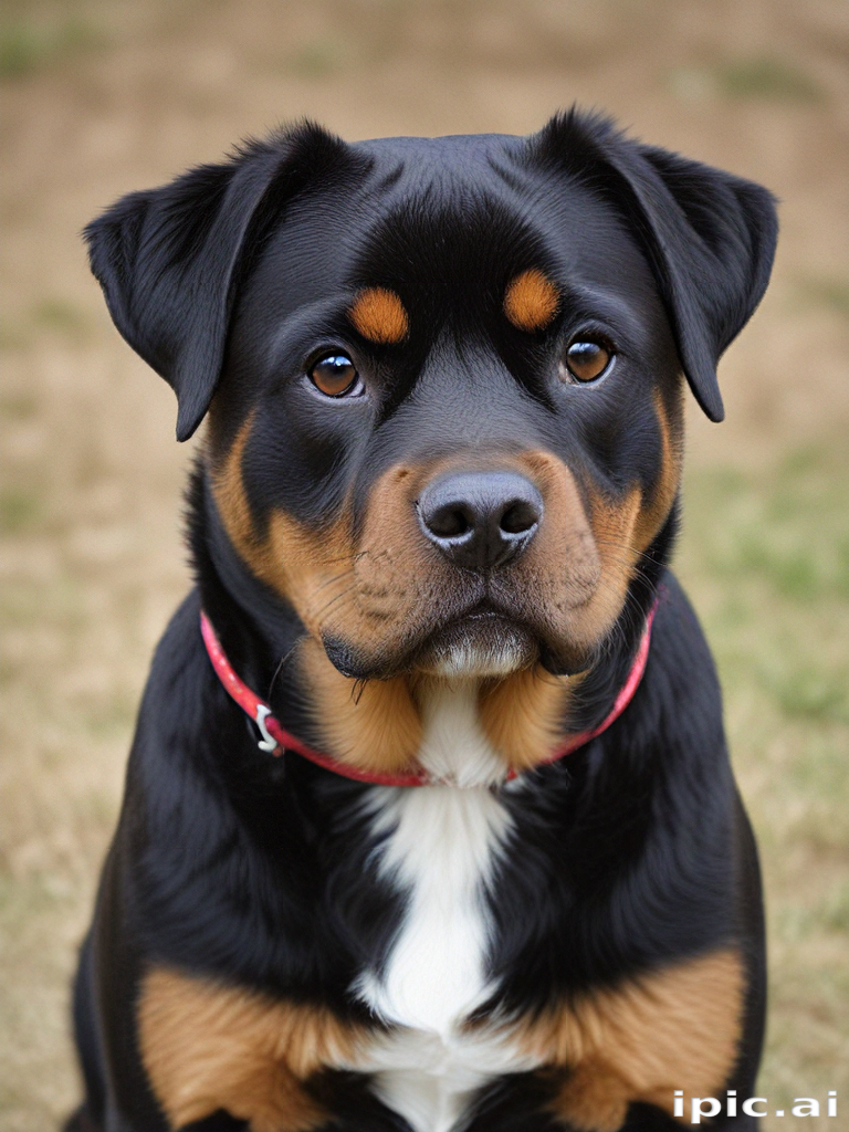 A Charming Rottweiler with Expressive Eyes Captured in a Beautiful Moment