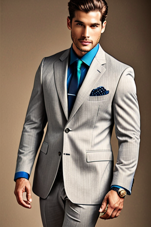 handsome male model in a stylish business suit