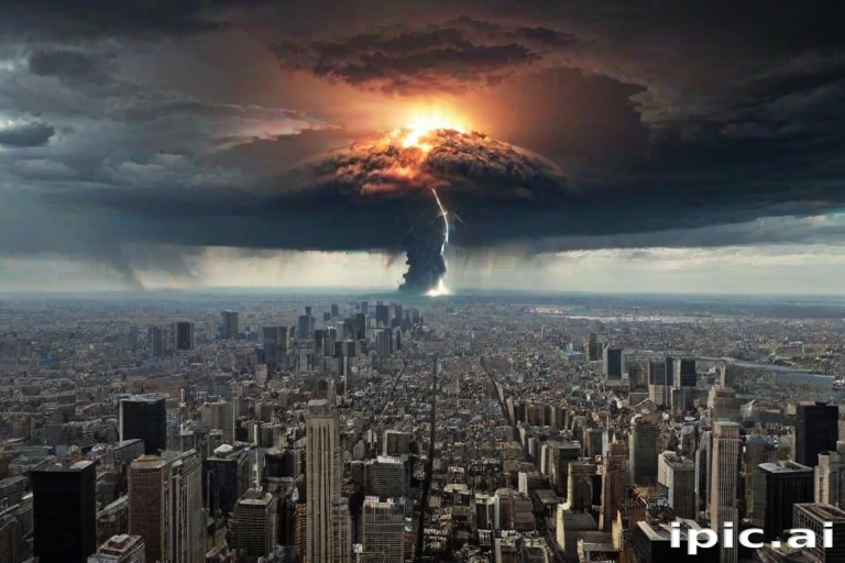 Catastrophic Explosion Over City: A Stunning Display of Nature's Fury