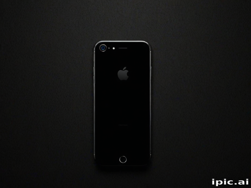Elegant Black iPhone 7 Displaying Iconic Apple Logo on Its Back