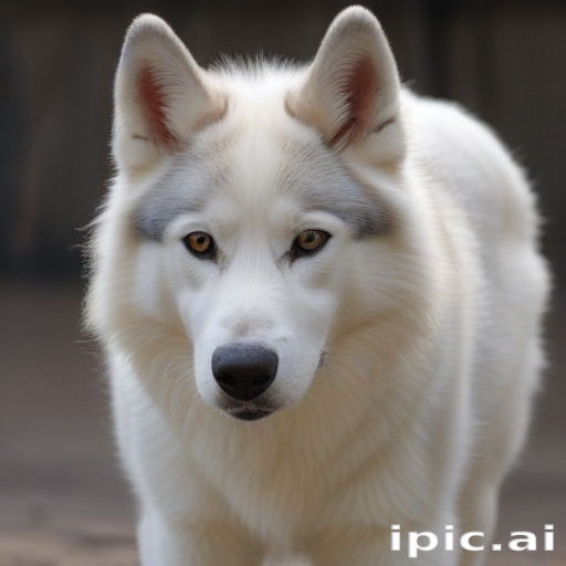 A Beautiful White Dog with Striking Features and Captivating Eyes.