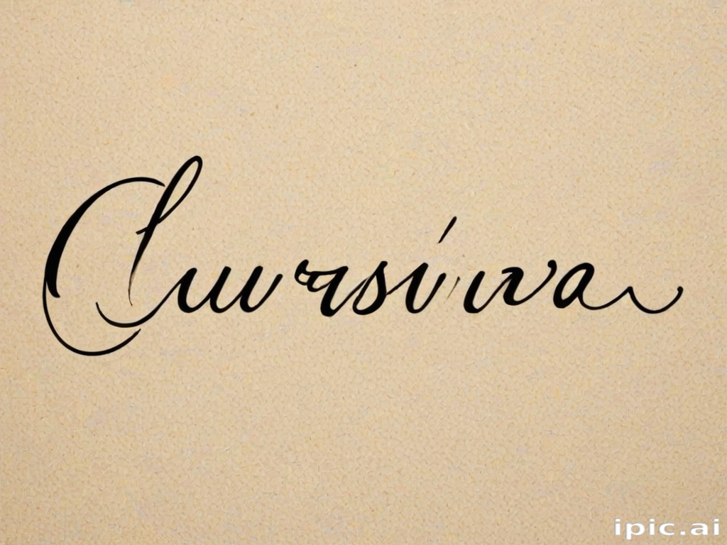 Elegant Handwritten Calligraphy of the Word 'Cursive' on Textured Paper