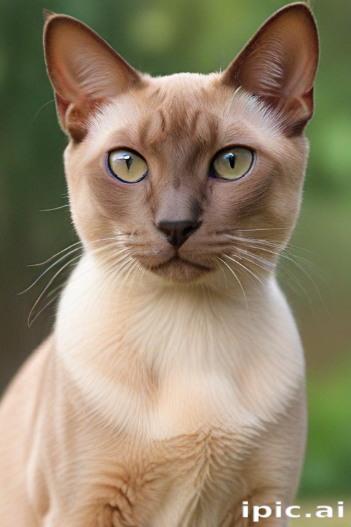 Close-Up Portrait of a Beautiful Cream-Colored Cat with Striking Eyes