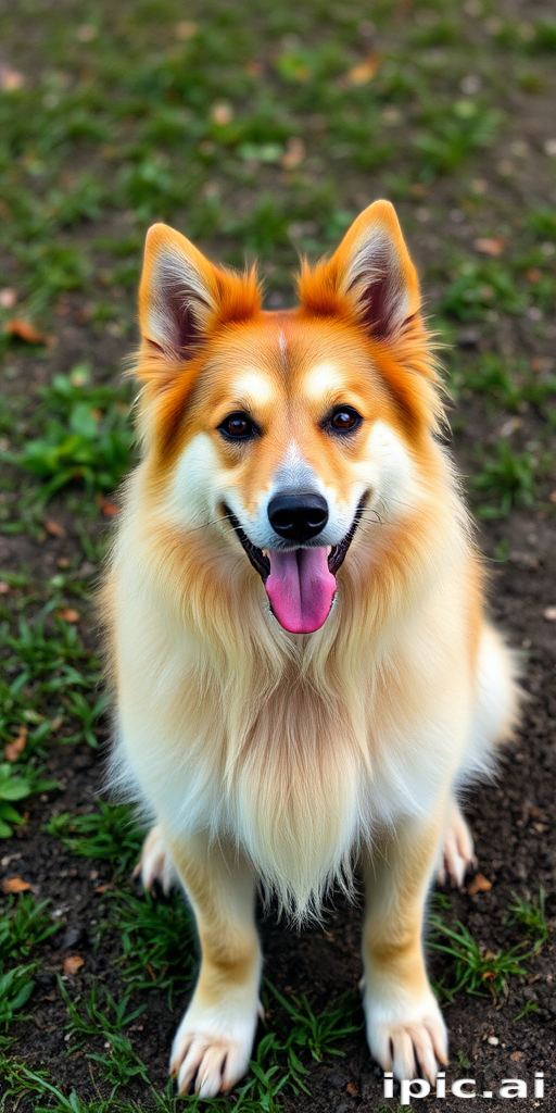 A Happy Corgi with Fluffy Fur Enjoying a Sunny Day Outdoors.