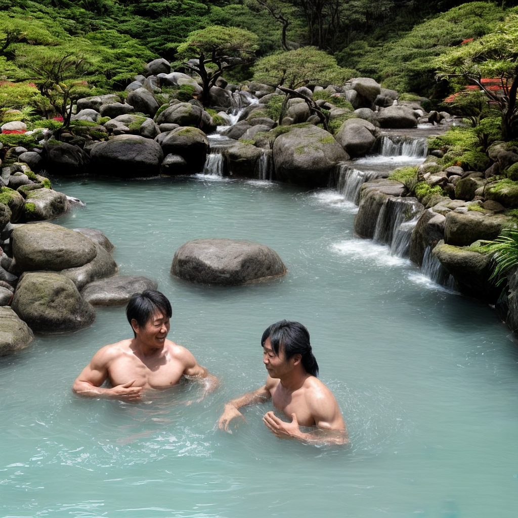 japanese floosies in onsen promiscuous in heat embrace and touch ample melons