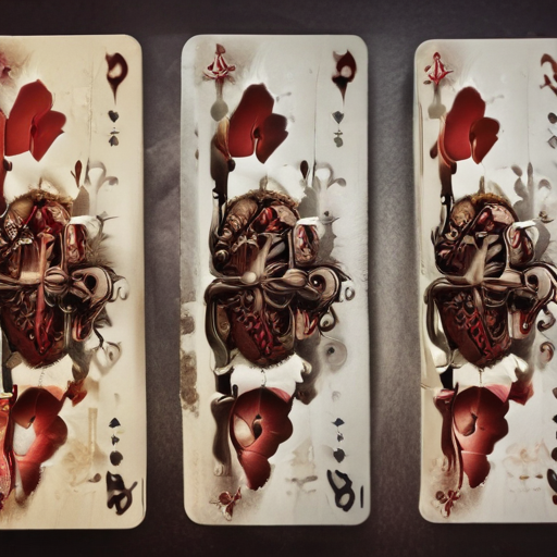 Abstract Playing Cards Featuring Artistic Representations of Hearts and ...