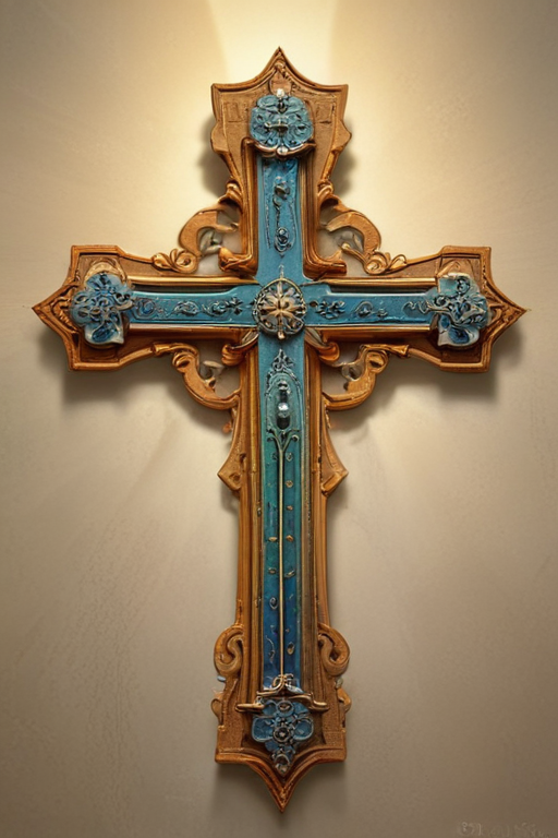 Ornate Decorative Cross with Intricate Designs and Rich Colors ...