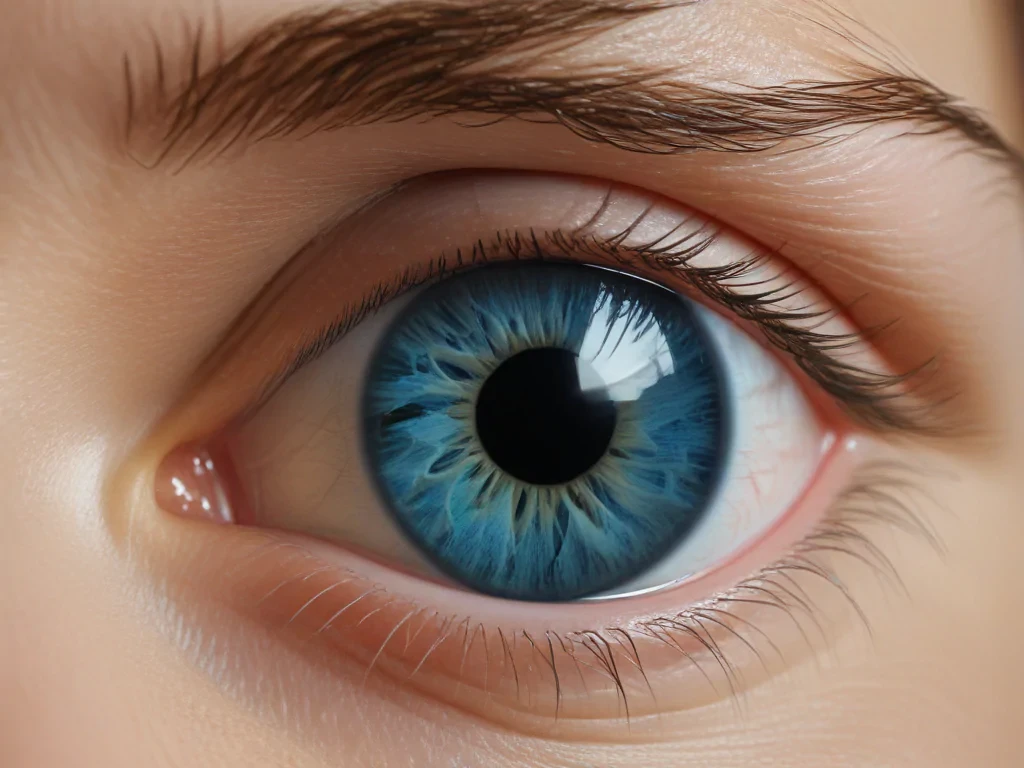 Stunning Close-Up of a Vibrant Blue Eye with Intricate Details
