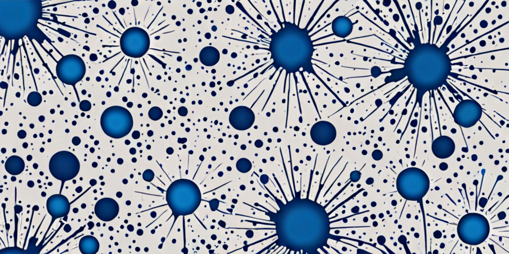 Grey digital background with varying shades of blue paint spatter pattern