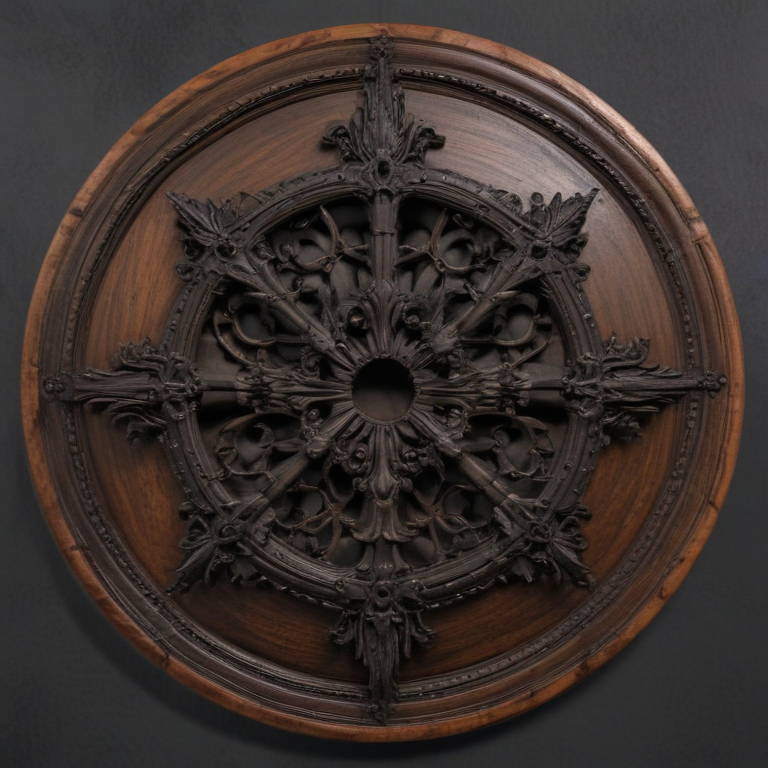 a creepy Gothic decorative wood circle