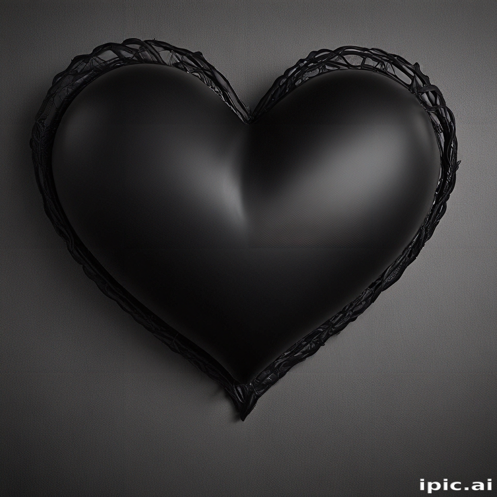 Artistic Representation of a Heart-Shaped Design in Dark Colors