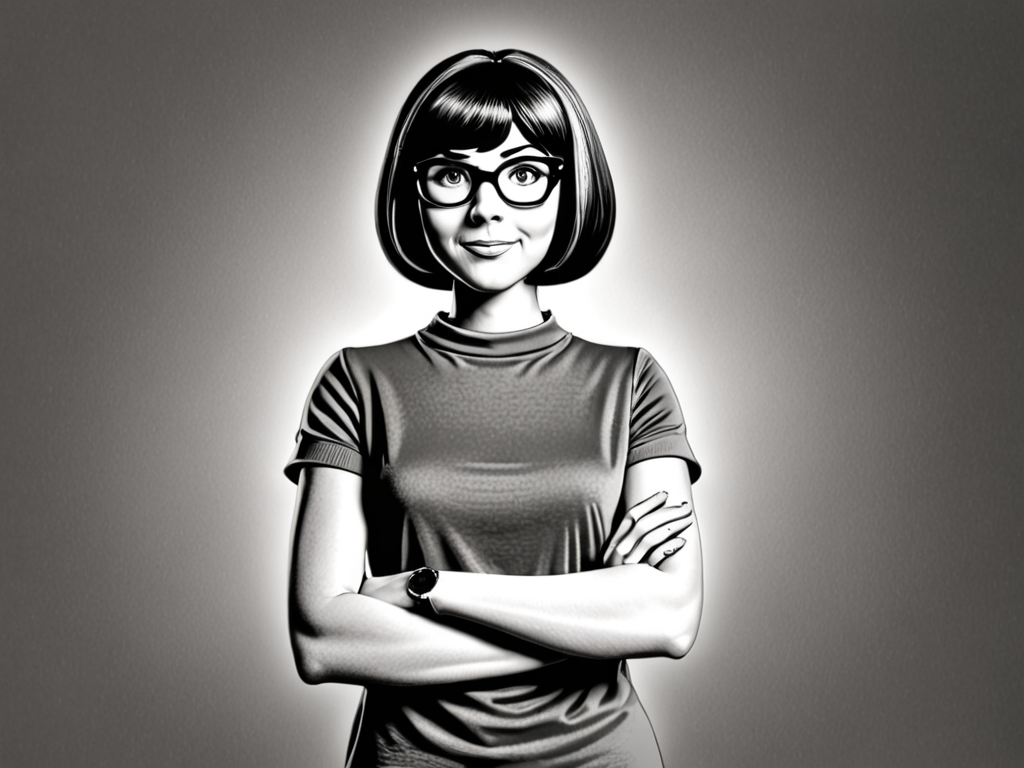Velma Dinkley fron cartoon Scooby-Doo line art