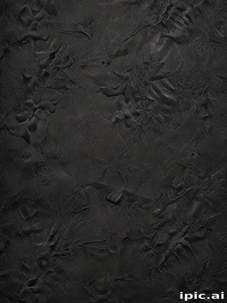 Textured Black Surface with Intricate Patterns and Depth Details.