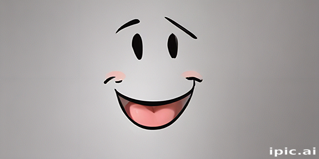 A Joyful, Cartoonish Face with a Big Smile and Cheerful Expression