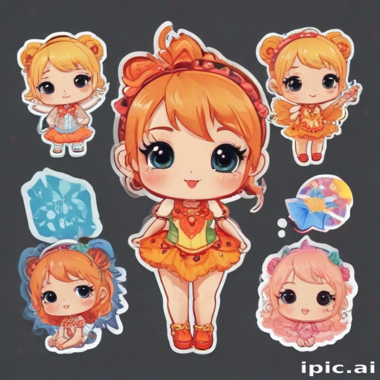 Colorful Collection of Cute Chibi Characters with Orange Themes and ...