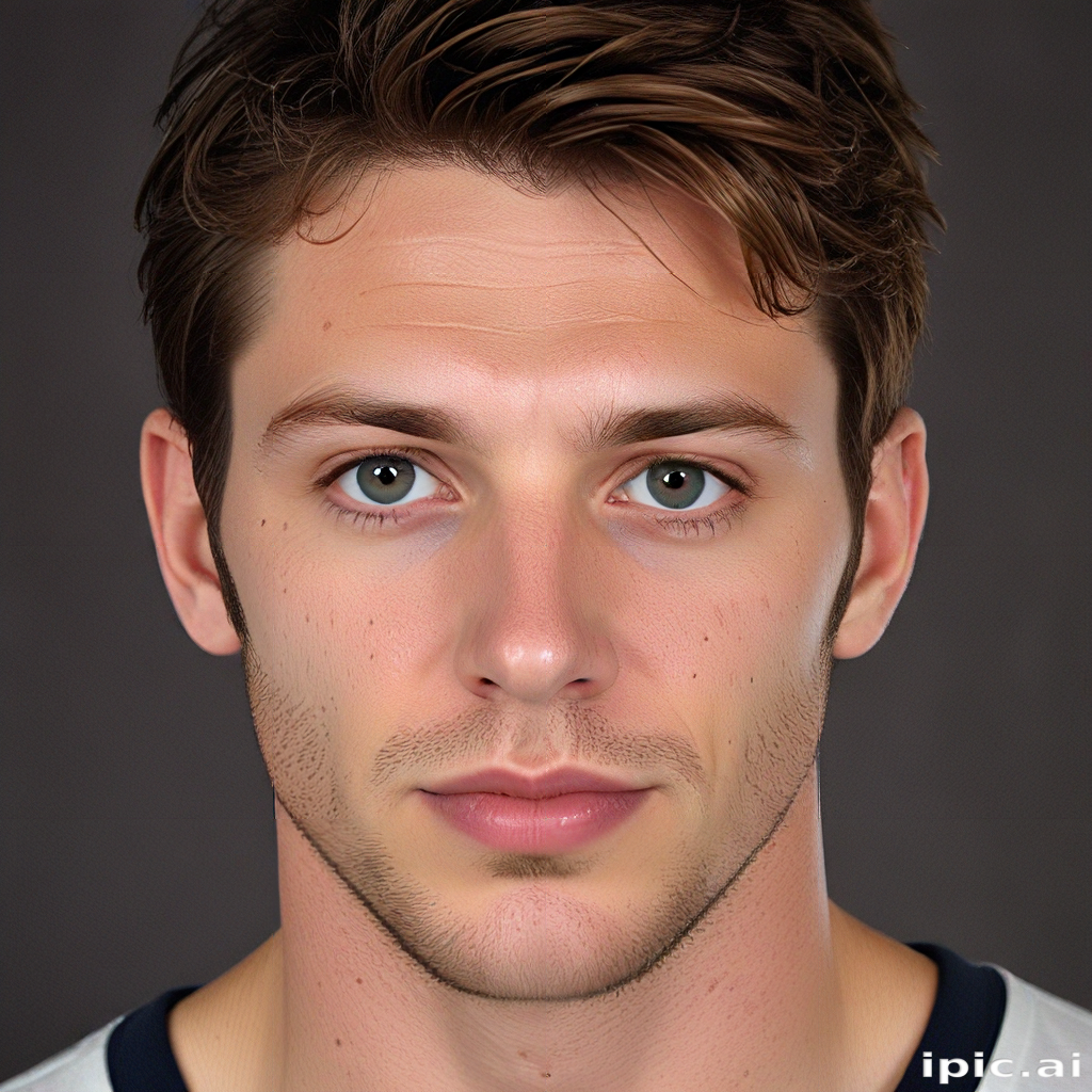 A Close-Up Portrait of a Young Man with Striking Features and Expression