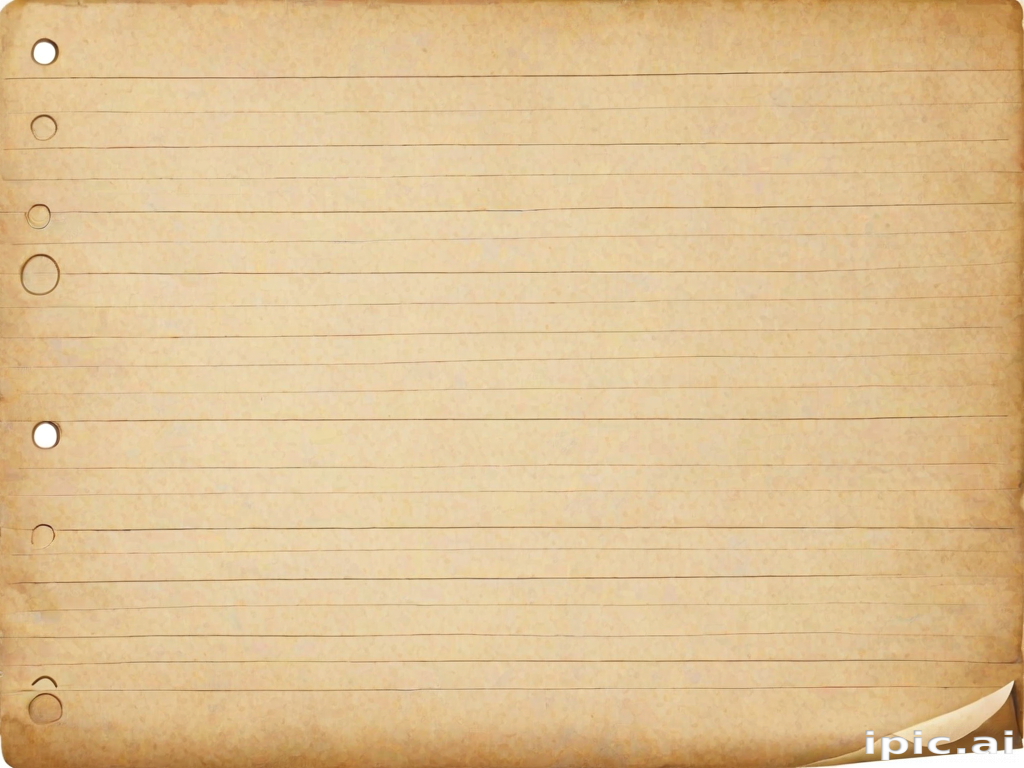 Vintage Notebook Page with Faded Lines and Circular Holes for Notes