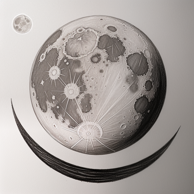 Celestial Smile: A Dreamy Moon Illustration with Stellar Details and Charm