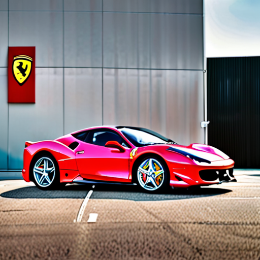 Carro Ferrari cor de rosa