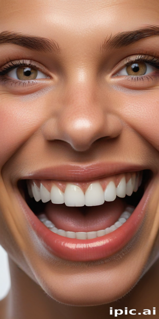 Radiant Smile: A Close-Up of a Young Woman's Joyful Expression