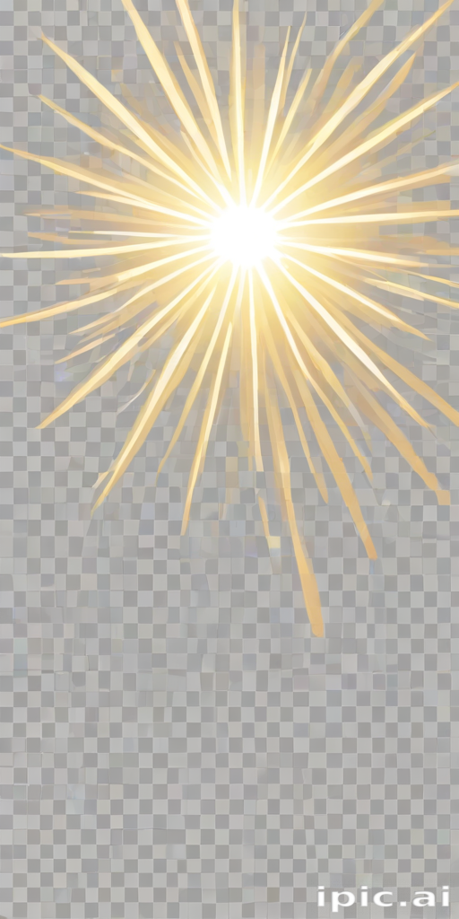 Radiant Explosion of Light with Golden Rays against a Transparent ...