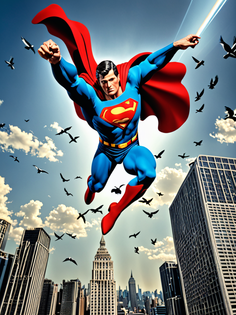 Hawks attacking Superman