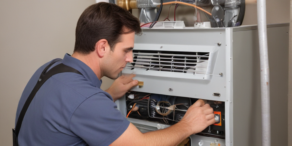 HVAC Technician working on an air handler