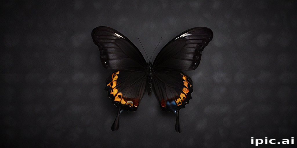 A Stunning Black Butterfly with Vibrant Orange Accents on Display