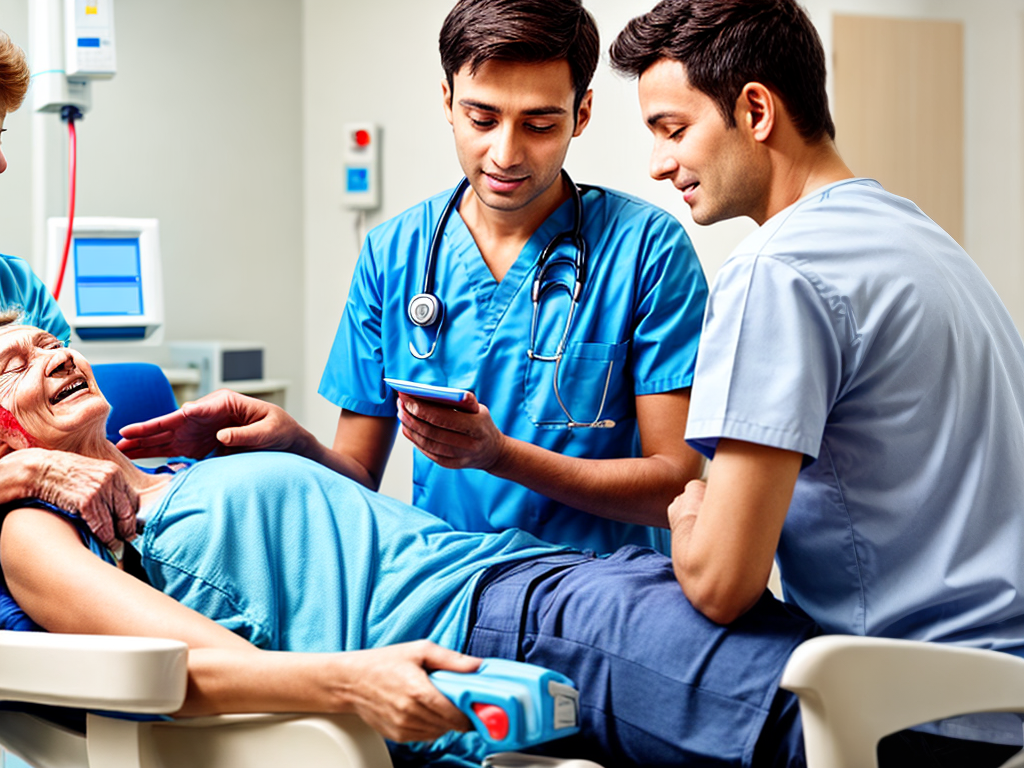 patient being treated in hospital