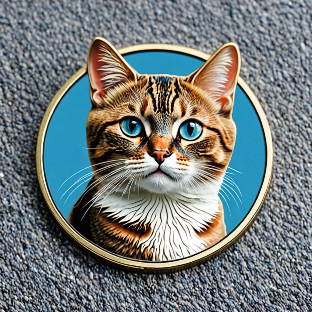blue cute cat coin