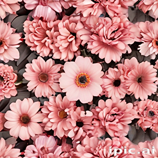 Vibrant Arrangement of Delicate Pink Flowers in Full Bloom Display