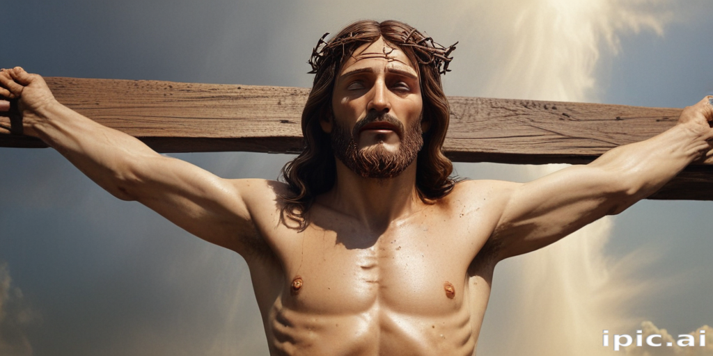 Depiction of Jesus Christ on the Cross with Crown of Thorns
