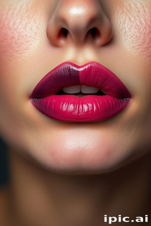 Bold and Vibrant Lip Colors Showcasing a Stunning Makeup Transformation