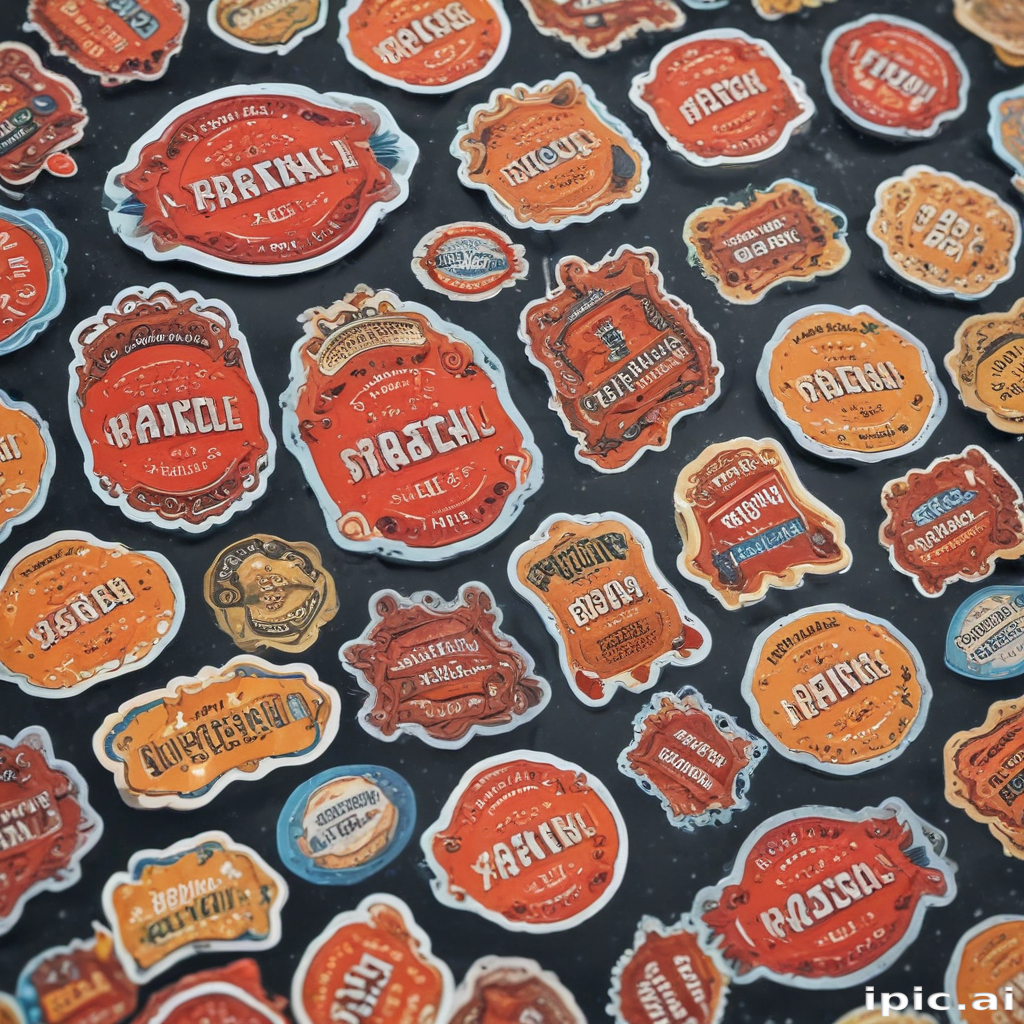 Colorful Vintage Stickers Featuring Various Designs and Catchy Phrases.