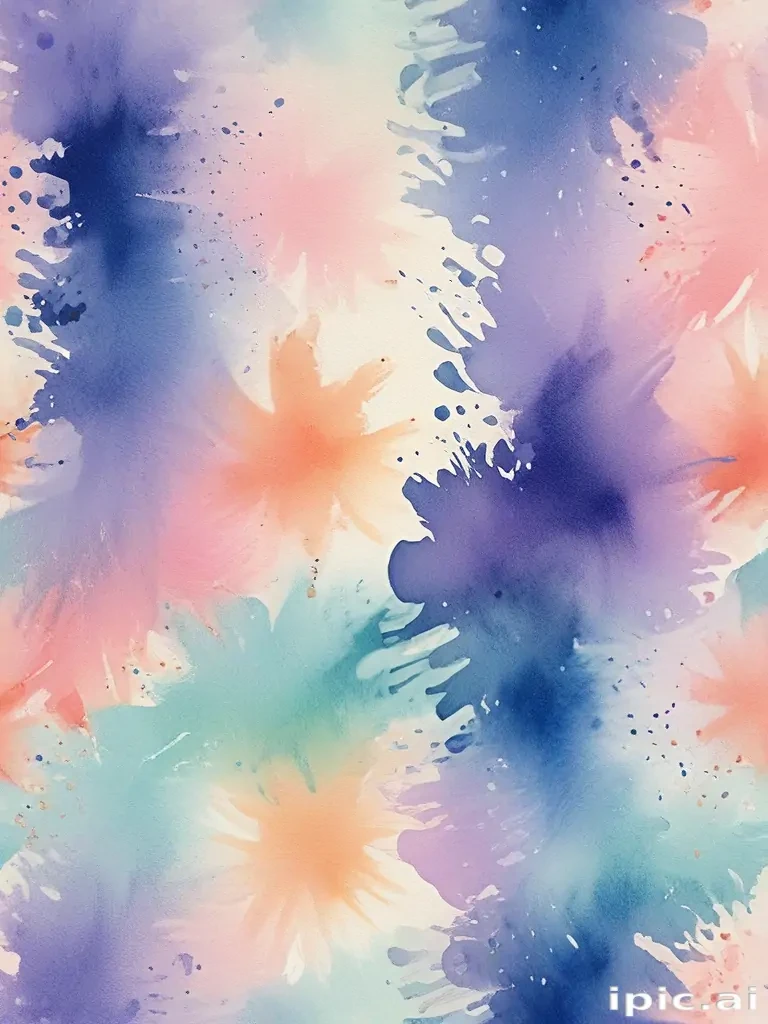 Soft Pastel Watercolor Background with Blended Colors and Abstract Patterns