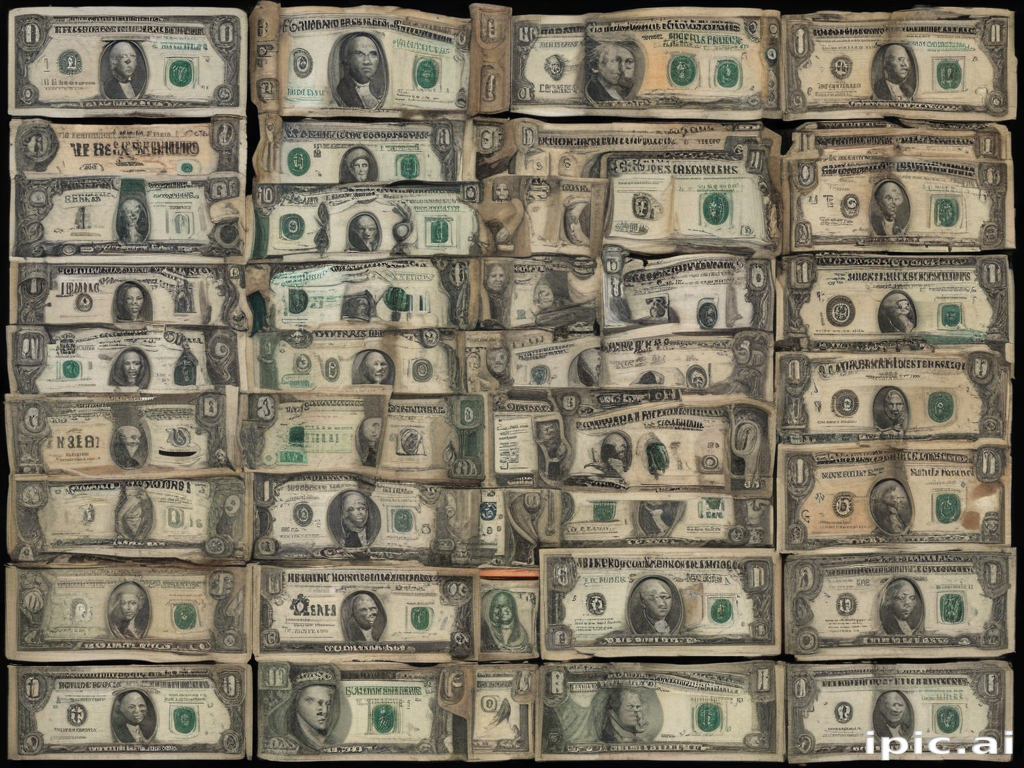 A Collection of Various U.S. Dollar Bills Displayed Together on a Surface.