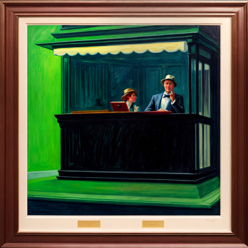framed portrait picture of Great Famous Painting by Edward Hopper（copy ...