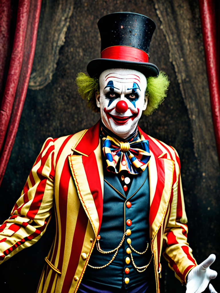 Creepy clowns scary ringmaster haunted circus with a freak show