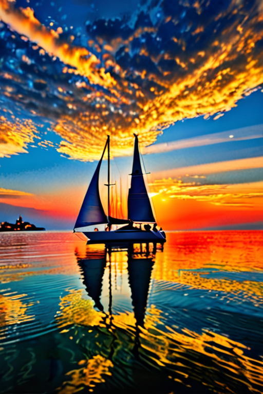 Barca a vela al tramonto