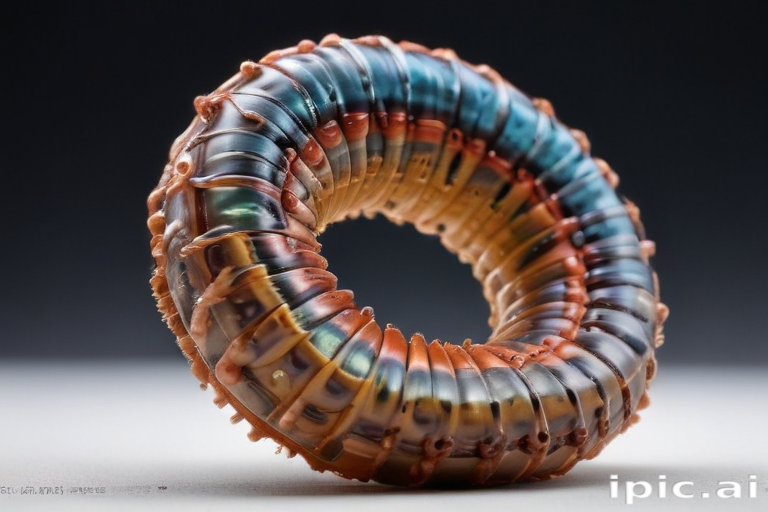 A Colorful, Swirling Candy-Like Structure Resembling a Donut Shape.