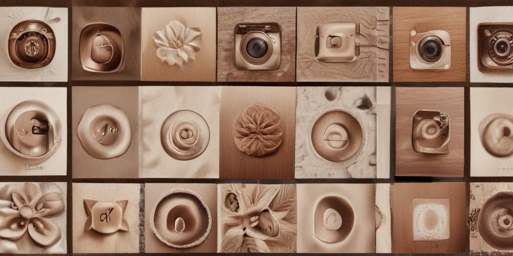 Exploring Textures and Shapes: A Collection of Artistic Golden Objects