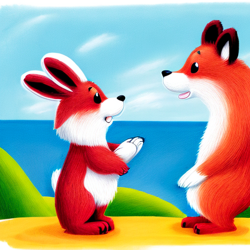 cartoon with a bear, a rabbit and a fox