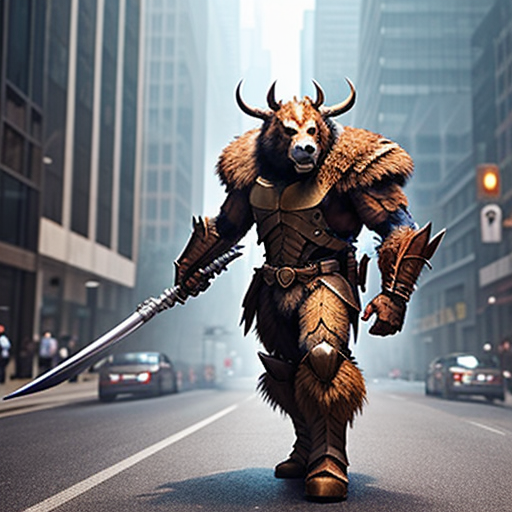 D&D Bugbear wielding a glaive