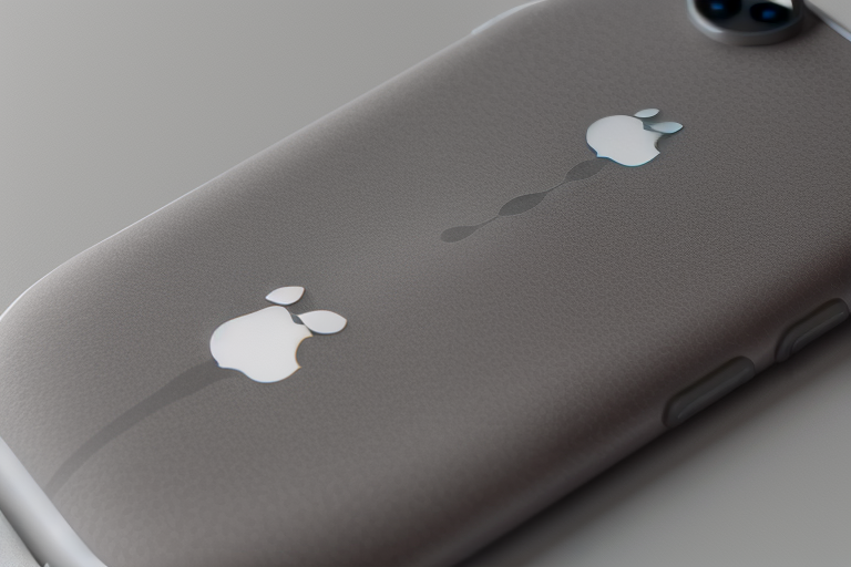 Stylish Close-Up of a Sleek Smartphone Case with Apple Logo Design