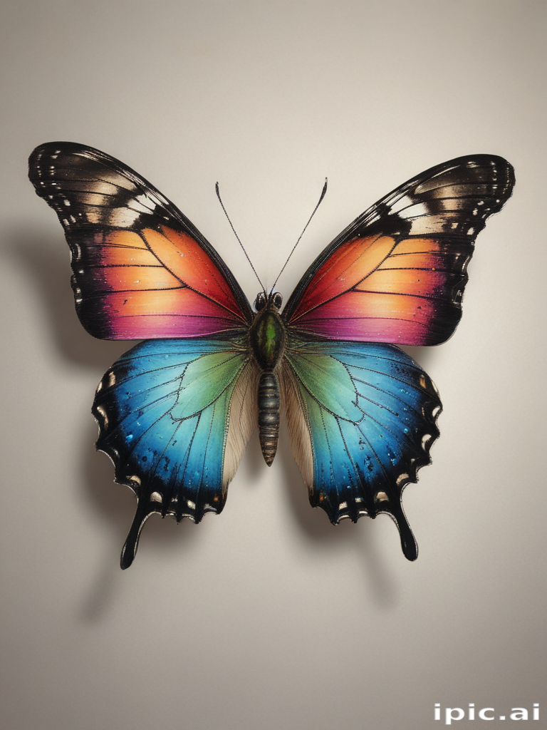 A Vibrant Butterfly Displaying a Stunning Array of Colorful Wings