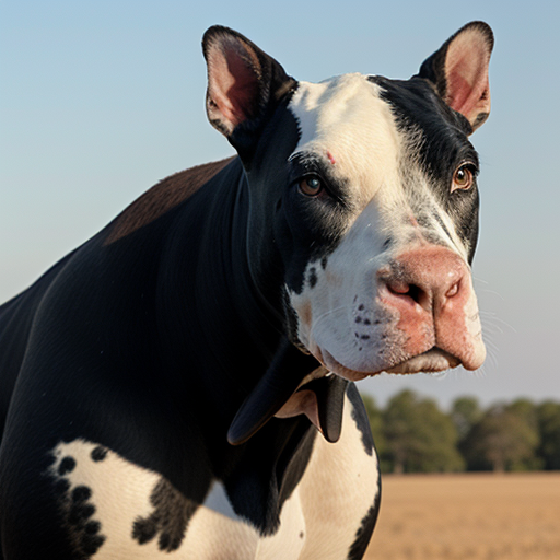 A Majestic Great Dane Standing Proudly Against a Clear Blue Sky